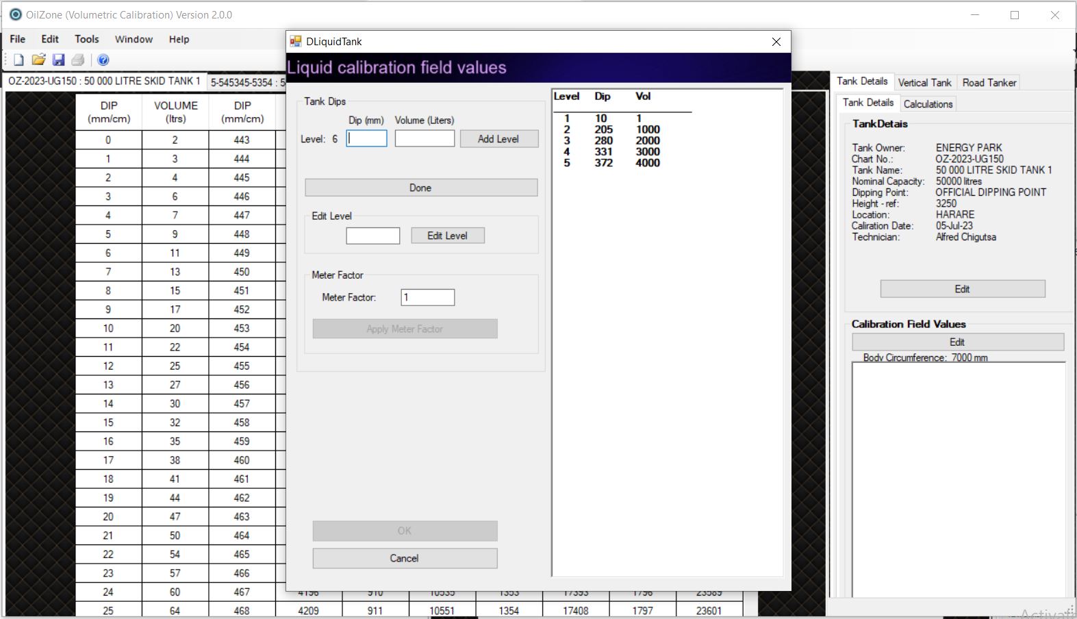 Storage Tank calibration Software